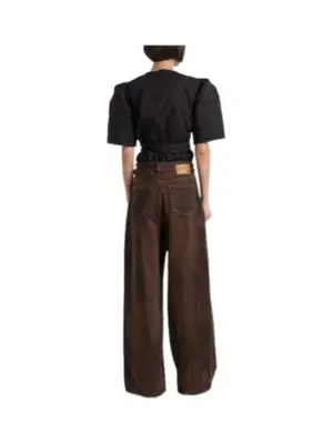 GANNI Shirred Cotton Top