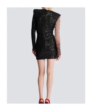 Balmain Short Embroidered Dress With Face Motif