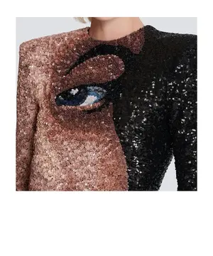Balmain Short Embroidered Dress With Face Motif