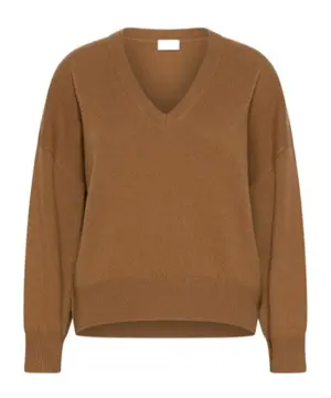 Marella Wool And Cashmere V-neck Jumper - Camel