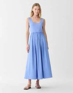 Lafayette 148 New York Travel Cotton Midi Tank Dress - Blue Hydrangea