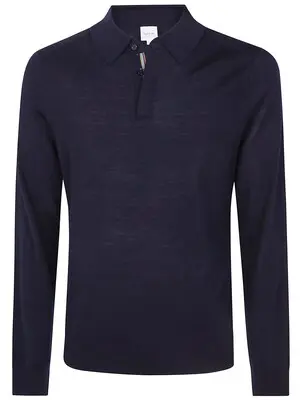 Paul Smith Sweater Long Sleeve Polo - Blue