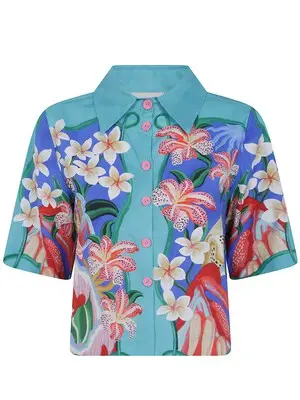 Farm Rio Shirt Short Sleeve "garden Of Life - Multi