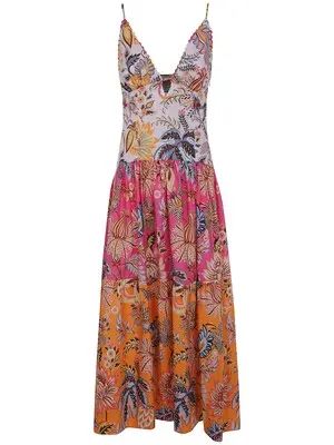 Farm Rio Dress Floral Pattern "ligia Floral - Multi