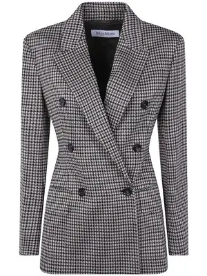 Max Mara Houndstooth Double-breasted Blazer