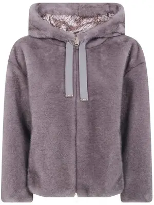 Herno Jacket Soft Faux Fur "bomber Soft Faux Fur - Brown