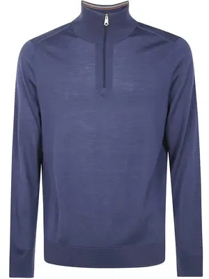 Paul Smith Sweater Zip Neck "m1r.971z. W03154 43 Greyish - Blue