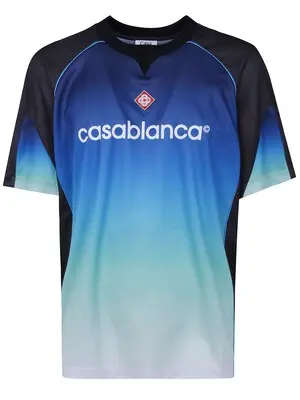Casablanca T-shirt Short Sleeve "football Top - Blue
