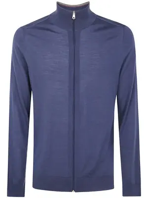 Paul Smith Sweater Zip Thru "mens Cardigan Zip Thru - Blue