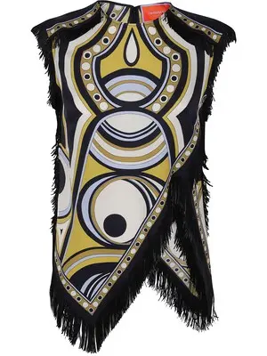 La DoubleJ Top Fringed "sanctuary Place - Multi
