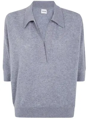 Khaite Sweater Polo "shrunken Jo - Gray