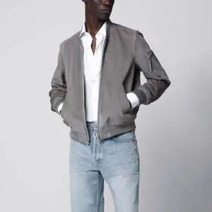 TOM FORD Suede Bomber Jacket - Grey