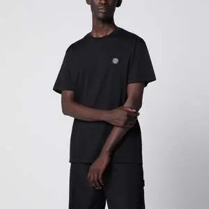 Stone Island Black Slim-fit Cotton T-shirt Black