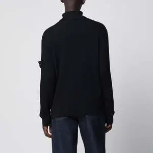 Stone Island Navy Ribbed Turtleneck Sweater