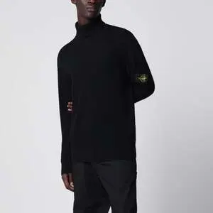 Stone Island Ribbed Turtleneck Sweater - Black