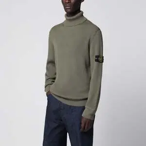 Stone Island Ribbed Turtleneck Sweater - Green