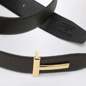 TOM FORD Reversible Grained Leather Belt With T Buckle