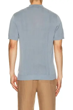 Onia Silk Ribbed Knit Polo Shirt