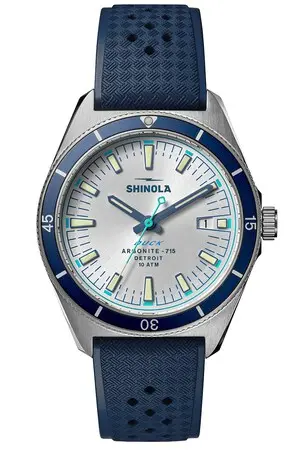 Shinola Puck" 40mm Stainless Steel Dive Watch With Rubber Strap - Alabaster