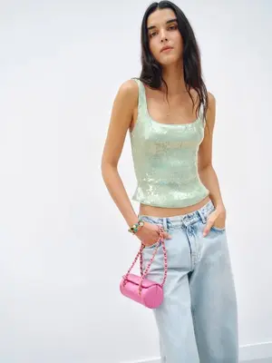REFORMATION Carla Knit Top - Blue