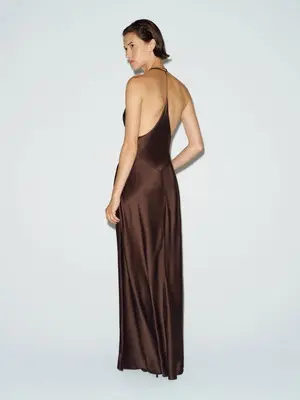 REFORMATION Lara Silk Dress - Brown