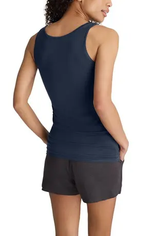 Tommy John Micro Rib Fitted Tank - Blue