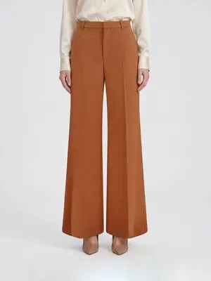 Chloé Wide-leg Pleated Cotton Trousers - Red