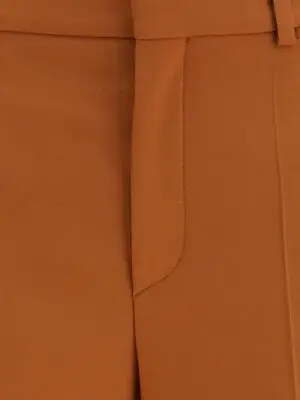 Chloé Wide-leg Pleated Cotton Trousers - Red