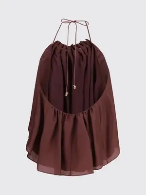 Zimmermann Draped Silk Halterneck Top With Beaded Detail