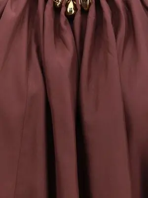 Zimmermann Draped Silk Halterneck Top With Beaded Detail - Brown
