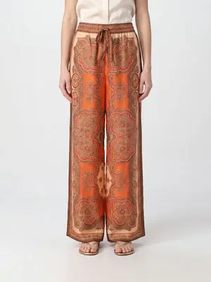 Zimmermann Mahon Paisley Print Silk Wide-leg Trousers - Orange
