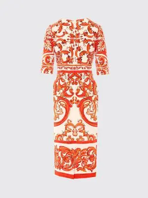 Dolce & Gabbana Printed Silk Midi Sheath Dress