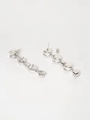 SELF-PORTRAIT Crystal Embellished Heart Drop Earrings