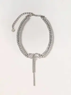 SELF-PORTRAIT Embellished Crystal Necklace - Silver