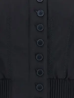 Alexander McQueen Asymmetric Pure Silk Bomber Jacket