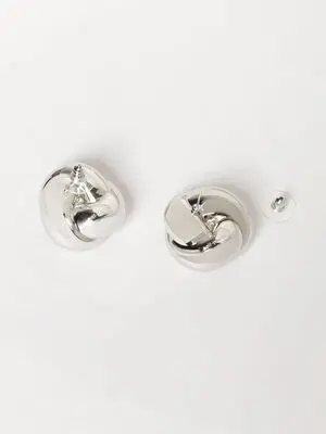 SELF-PORTRAIT Small Brass Earrings With Engraved Logo