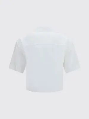 Versace Medusa Logo Cropped Cotton Shirt - White