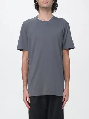Dolce & Gabbana Contrast Logo And Trim Cotton T-shirt - Grey