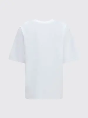Dolce & Gabbana Cotton Crewneck T-shirt With Contrast Logo And Dropped Shoulders - White