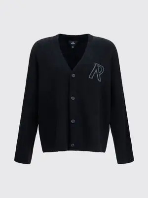 REPRESENT V-neck Alpaca Wool-blend Jacquard Logo Cardigan