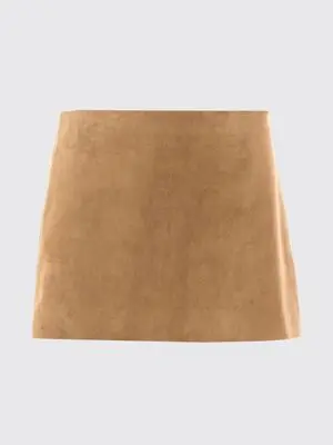 Khaite Mid-rise Suede Leather Pencil Mini Skirt