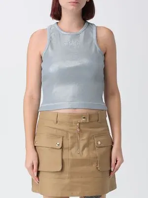 Casablanca Sleeveless Cotton Top - Blue