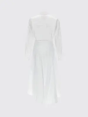 MSGM Asymmetric Hem Wrap Cotton Midi Chemisier Dress