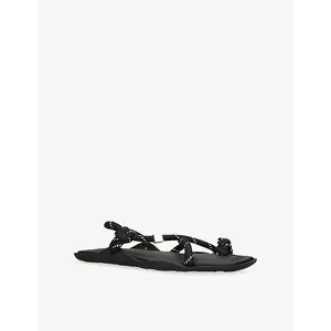 Flowze Square Toe Woven Rope Sandals - Black