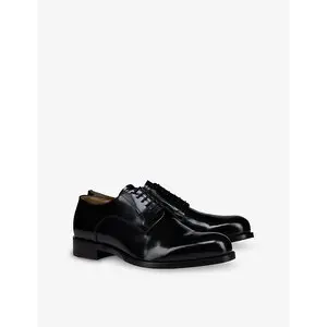 CHRISTIAN LOUBOUTIN Moustachou Flat Leather Derby Shoes - Soft Black