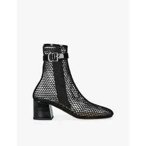 Alaïa Fishnet Leather Ankle Boots