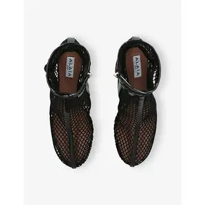 Alaïa Fishnet Leather Ankle Boots
