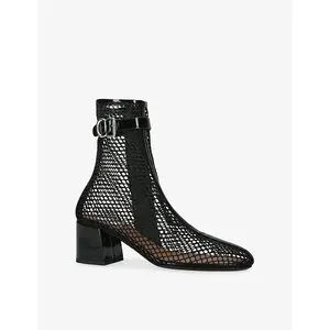 Alaïa Fishnet Leather Ankle Boots
