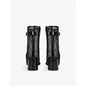 Alaïa Fishnet Leather Ankle Boots