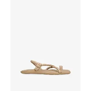Flowze Flòwze Square Open Toe Crossover Rope Strap Sandals - Beige